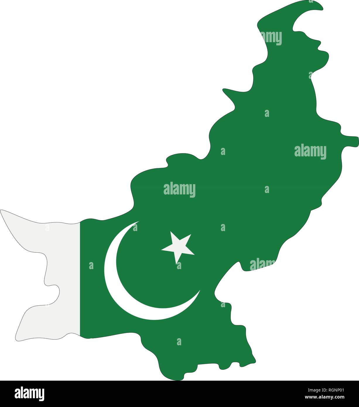 Map of Pakistan with flag inside. Pakistan map vector illustration ...