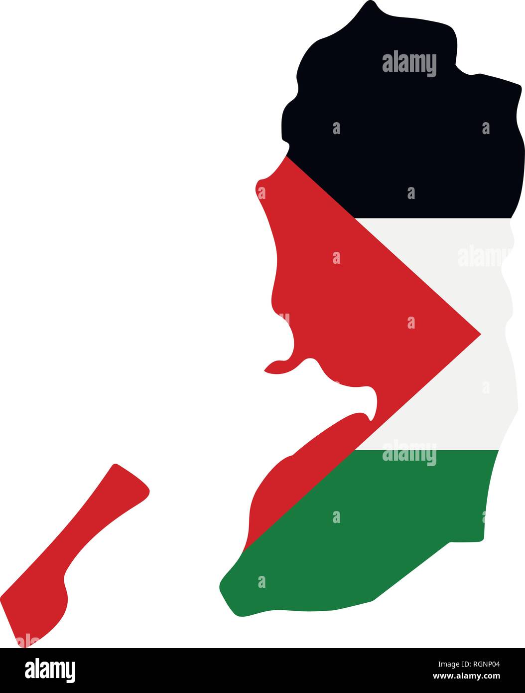 Map of Palestine with flag inside. Palestine map vector illustration ...
