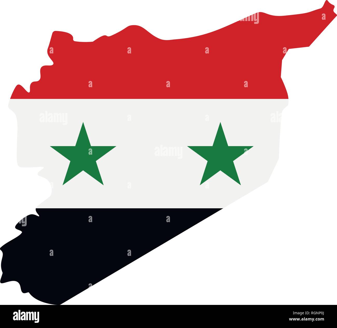 Map of Syria with flag inside. Syria map vector illustration Stock ...
