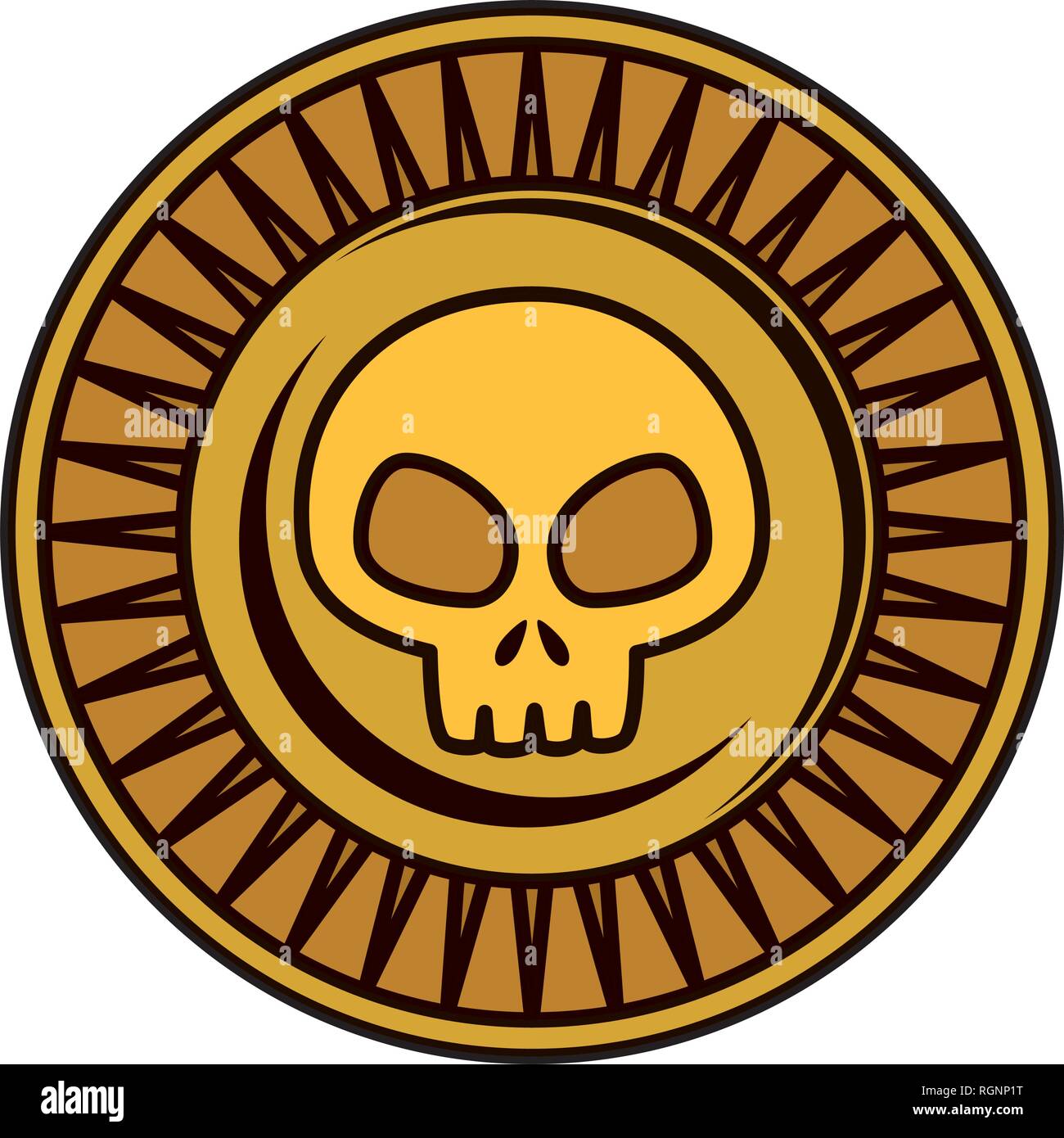 antique coin with skull Stock Vector Image & Art - Alamy