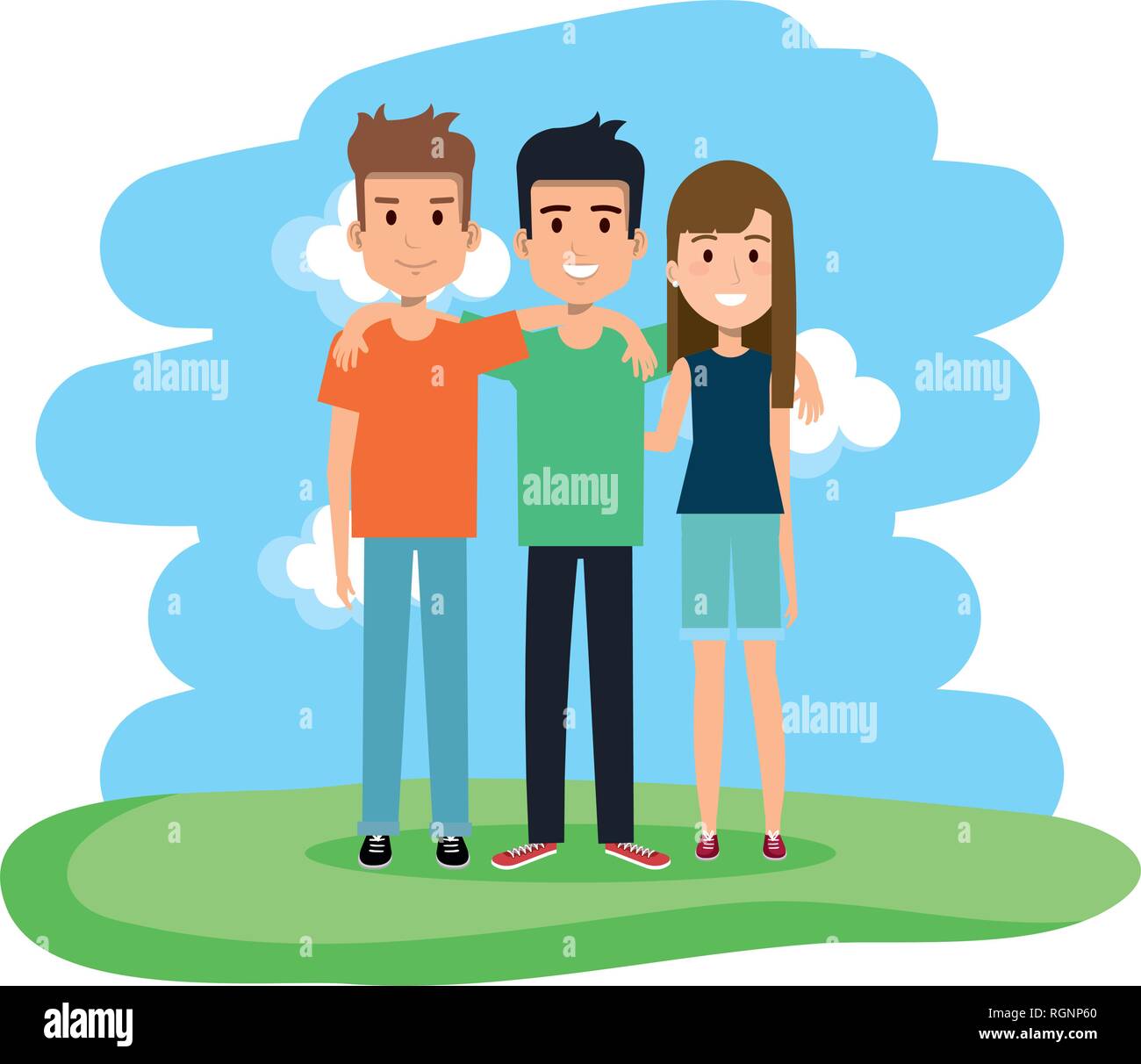 group of people in the landscape Stock Vector Image & Art - Alamy