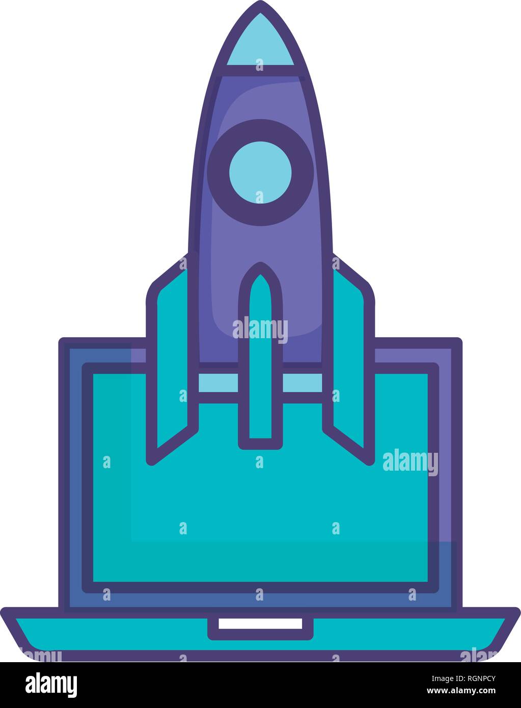 rocket launcher with laptop Stock Vector Image & Art - Alamy