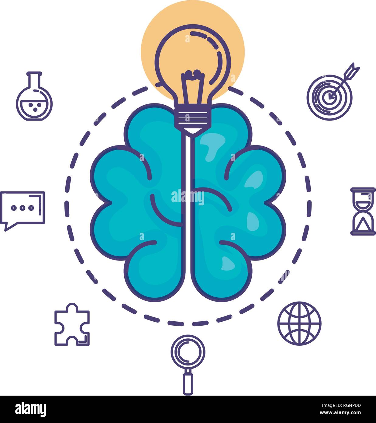 brain storming with set business icons Stock Vector Image & Art - Alamy