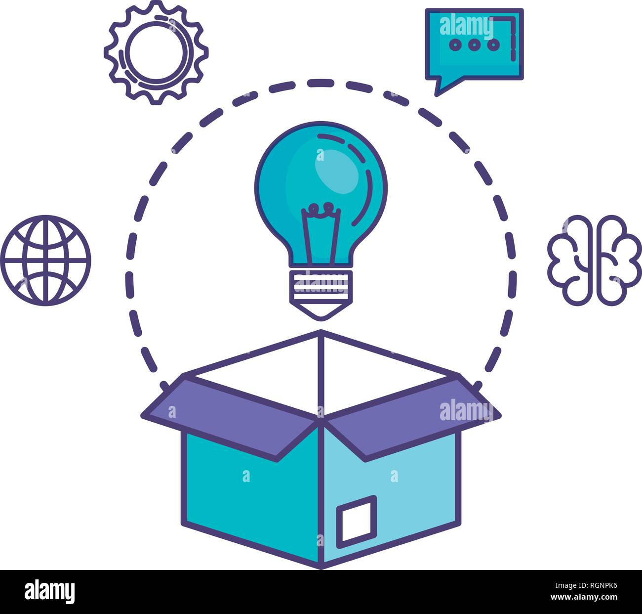 Lightbulb in gear outline Stock Vector Images - Alamy