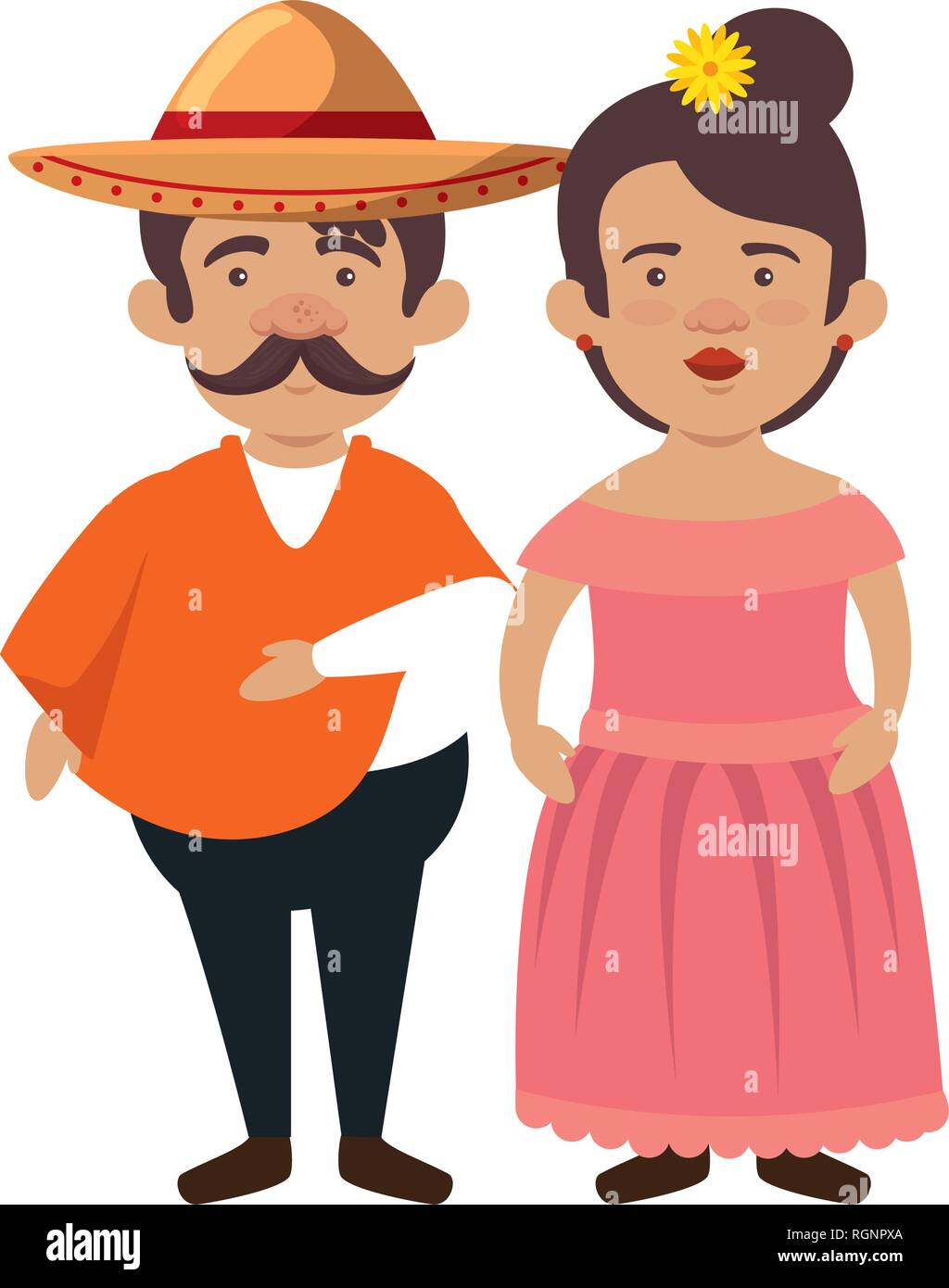 traditional mexican couple characters Stock Vector Image & Art - Alamy