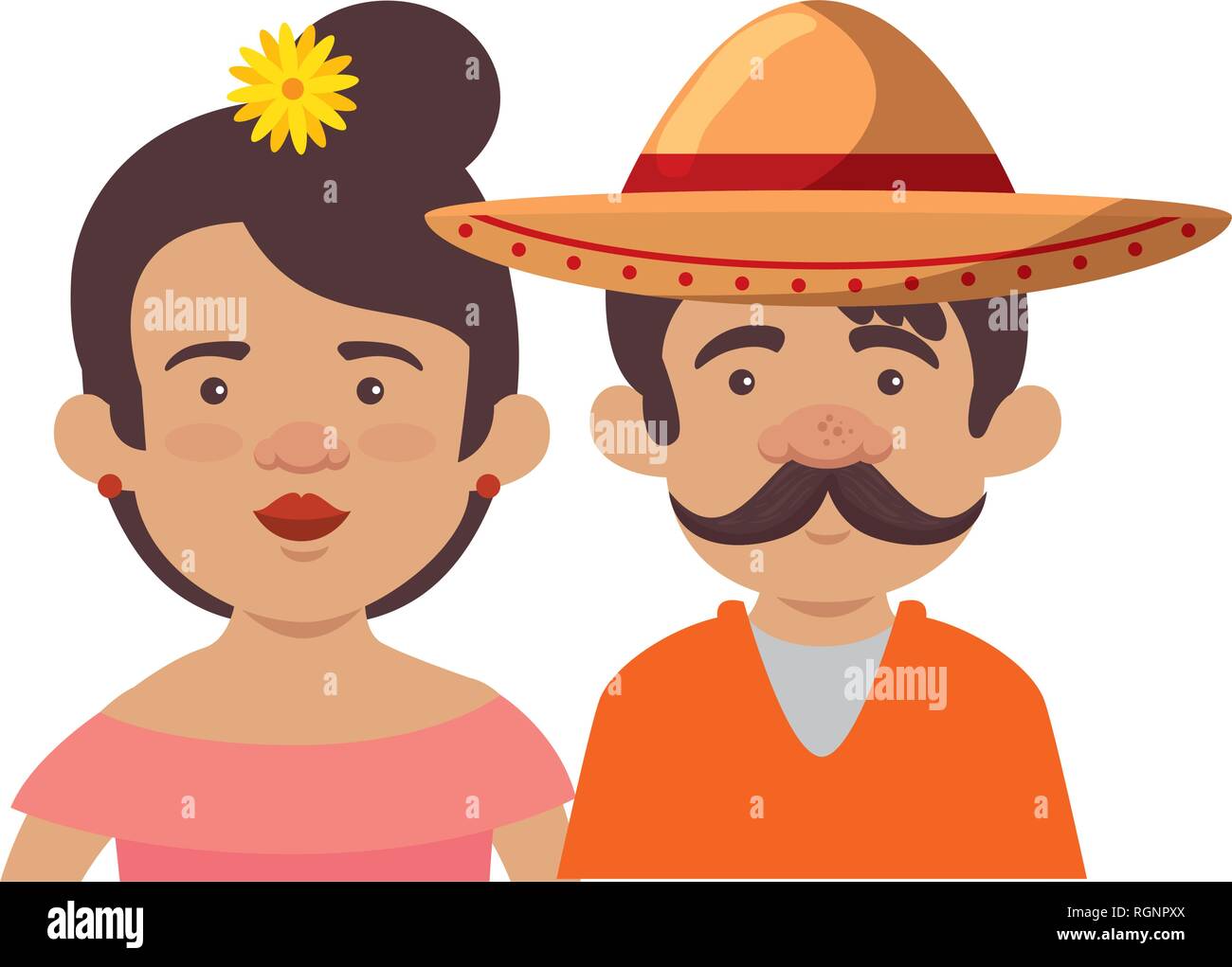 traditional mexican couple characters Stock Vector Image & Art - Alamy