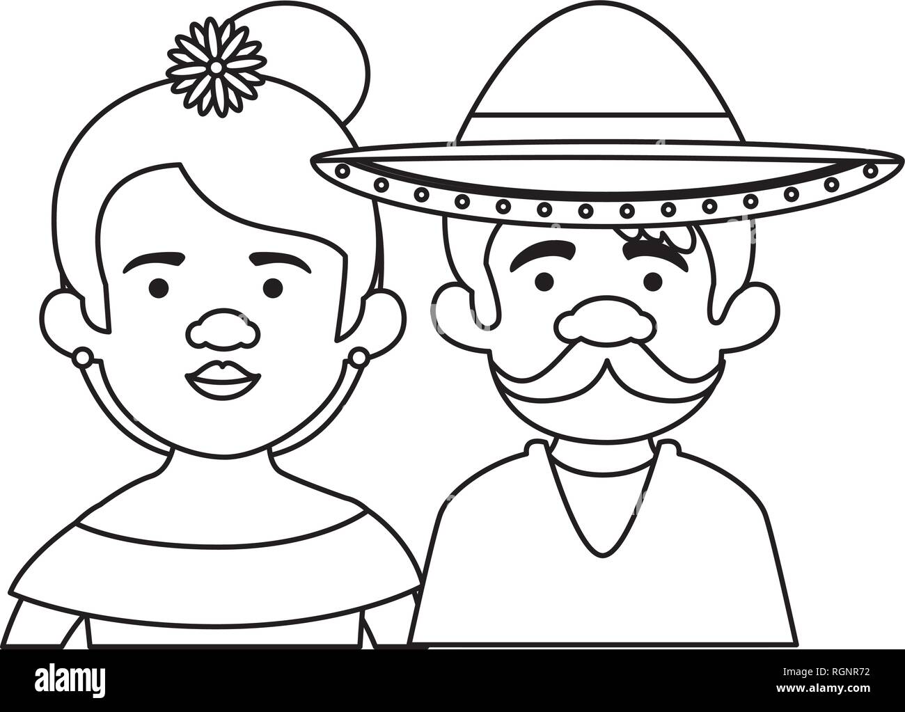 traditional mexican couple characters Stock Vector Image & Art - Alamy