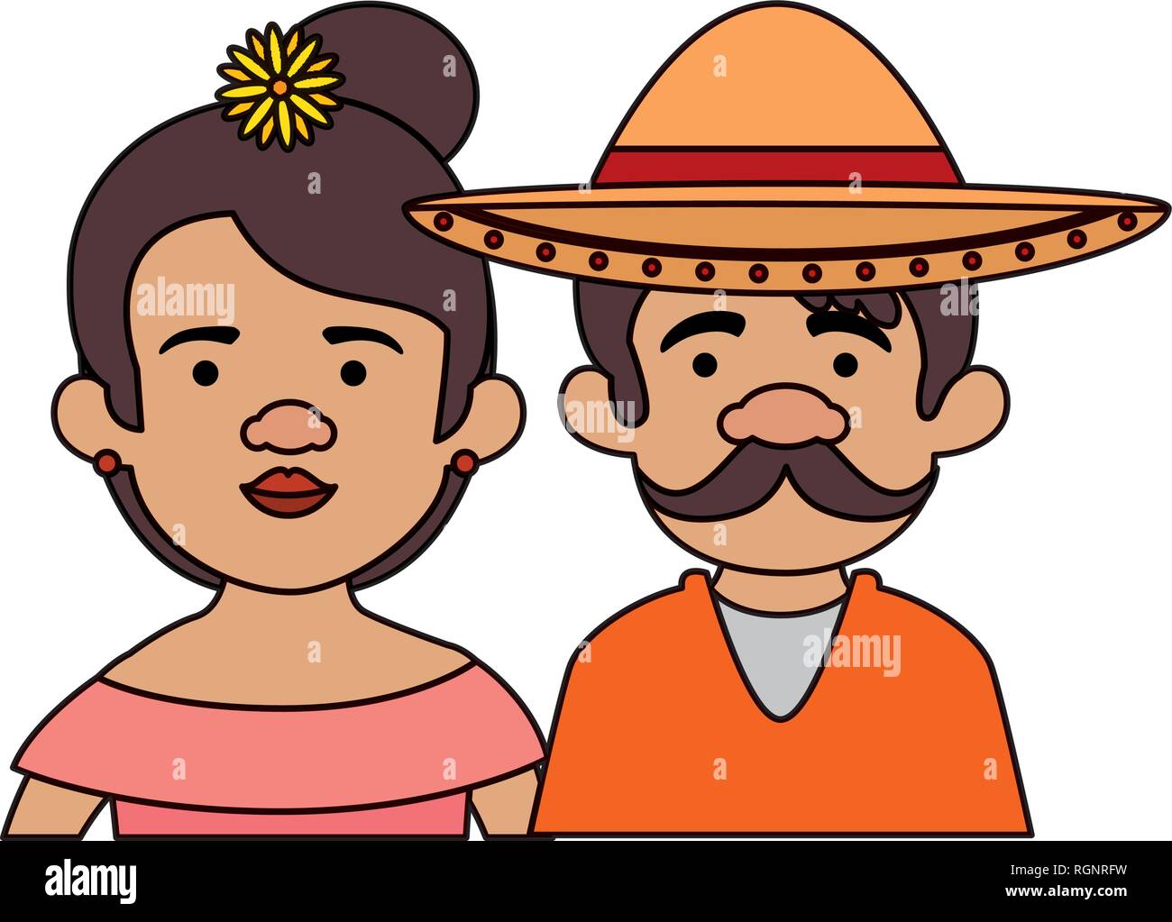 traditional mexican couple characters Stock Vector Image & Art - Alamy