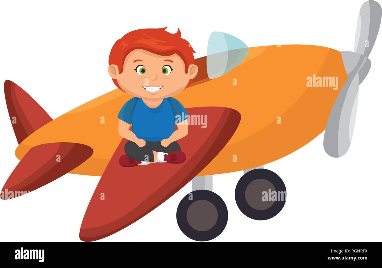 Vector Illustration Little Cartoon Airplane High Resolution Stock ...