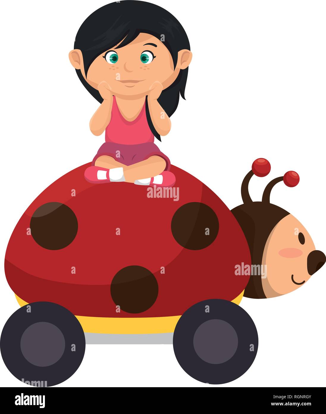 Cute ladybug girl Stock Vector Images - Alamy