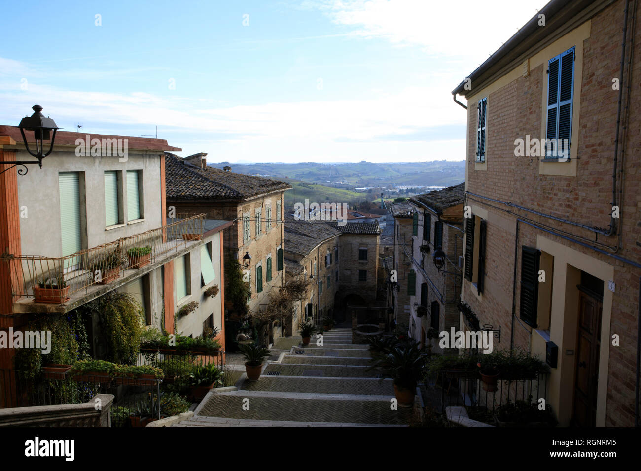 View of Corinaldo village, Corinaldo, Ancona, Marche, Italy Stock Photo ...