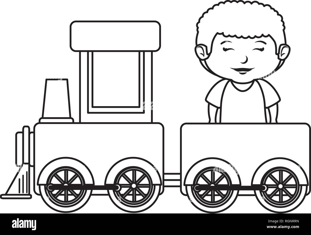 little boy with train toy Stock Vector Image & Art - Alamy