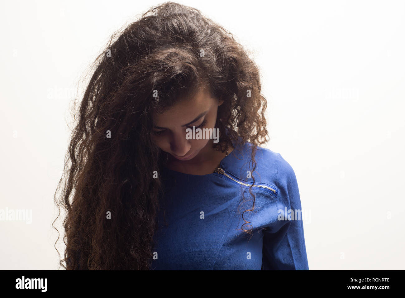 Sad Woman Looking Down