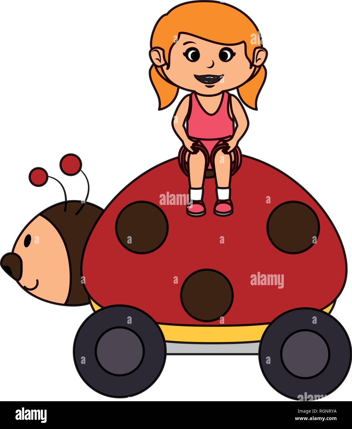 little girl with ladybug toy Stock Vector Image & Art - Alamy