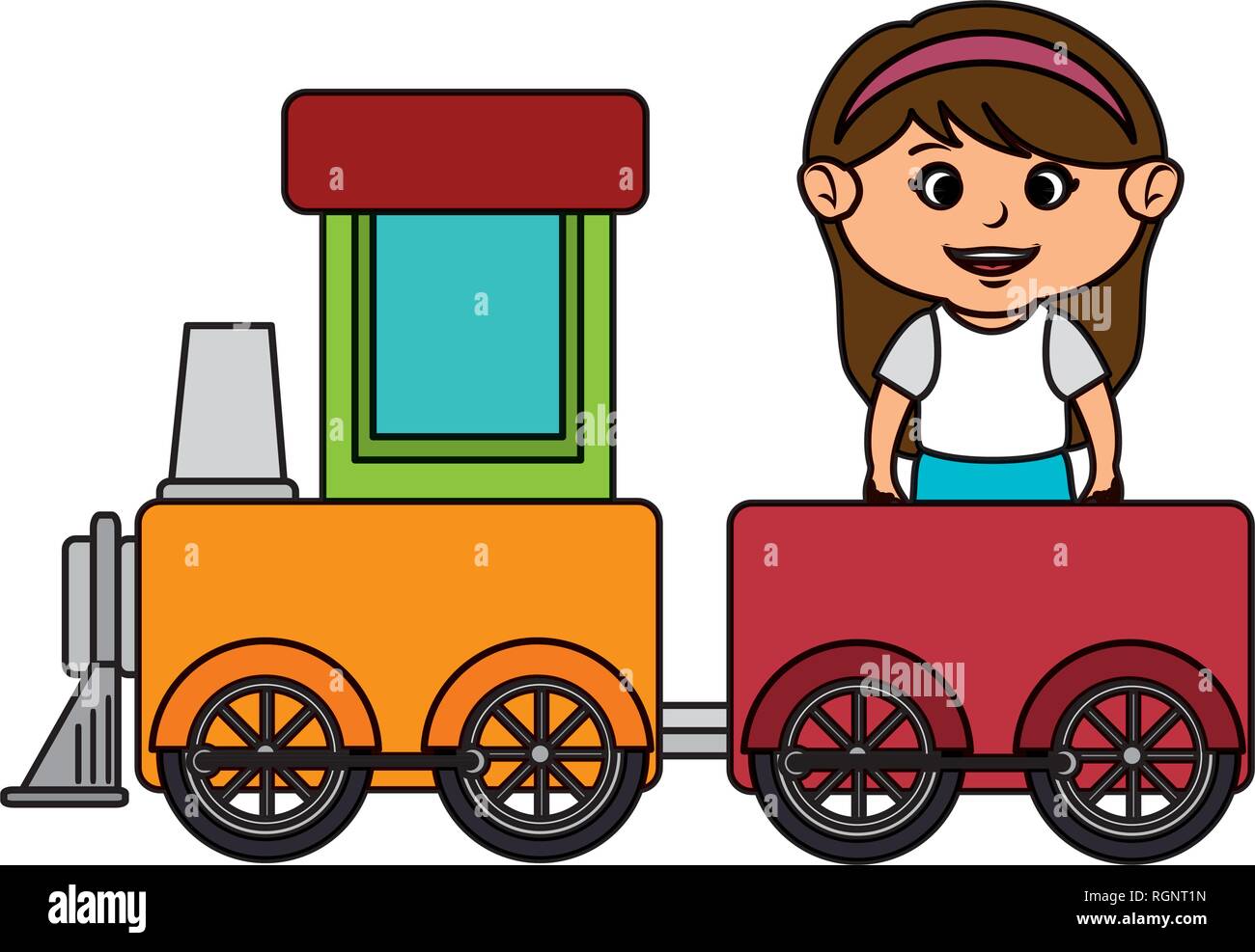 Clipart Girl Going On A Train