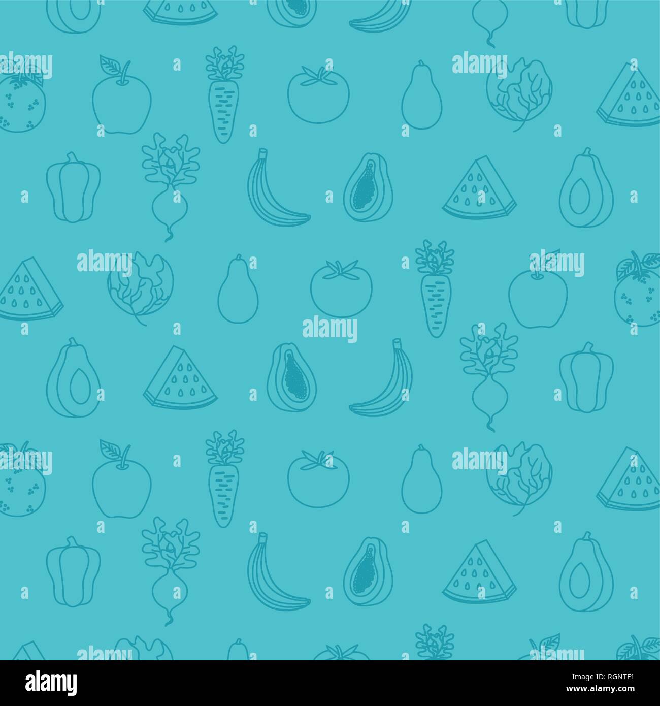 fresh fruits and vegetables pattern Stock Vector Image & Art - Alamy
