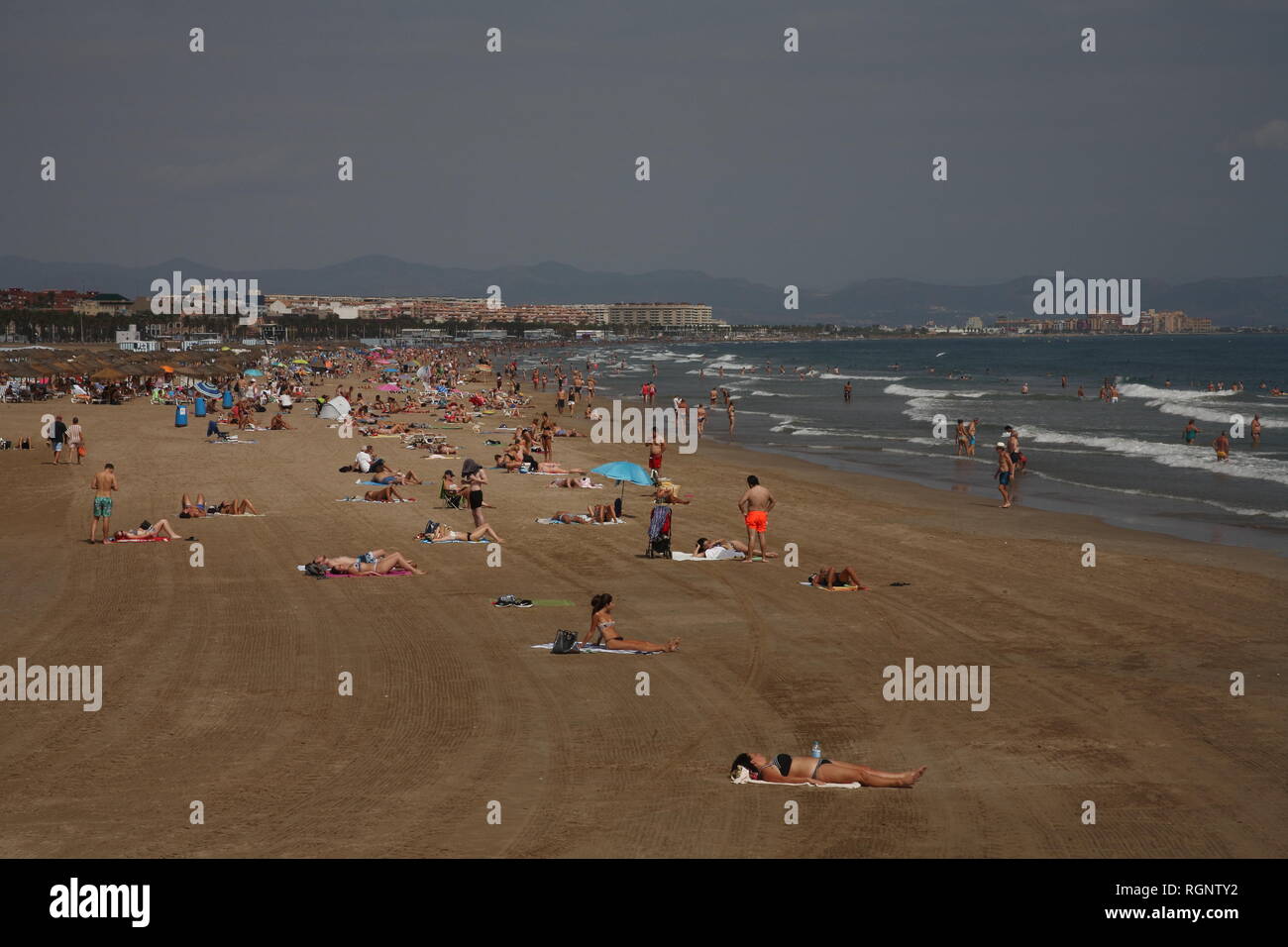 Valencia City beach Stock Photo - Alamy