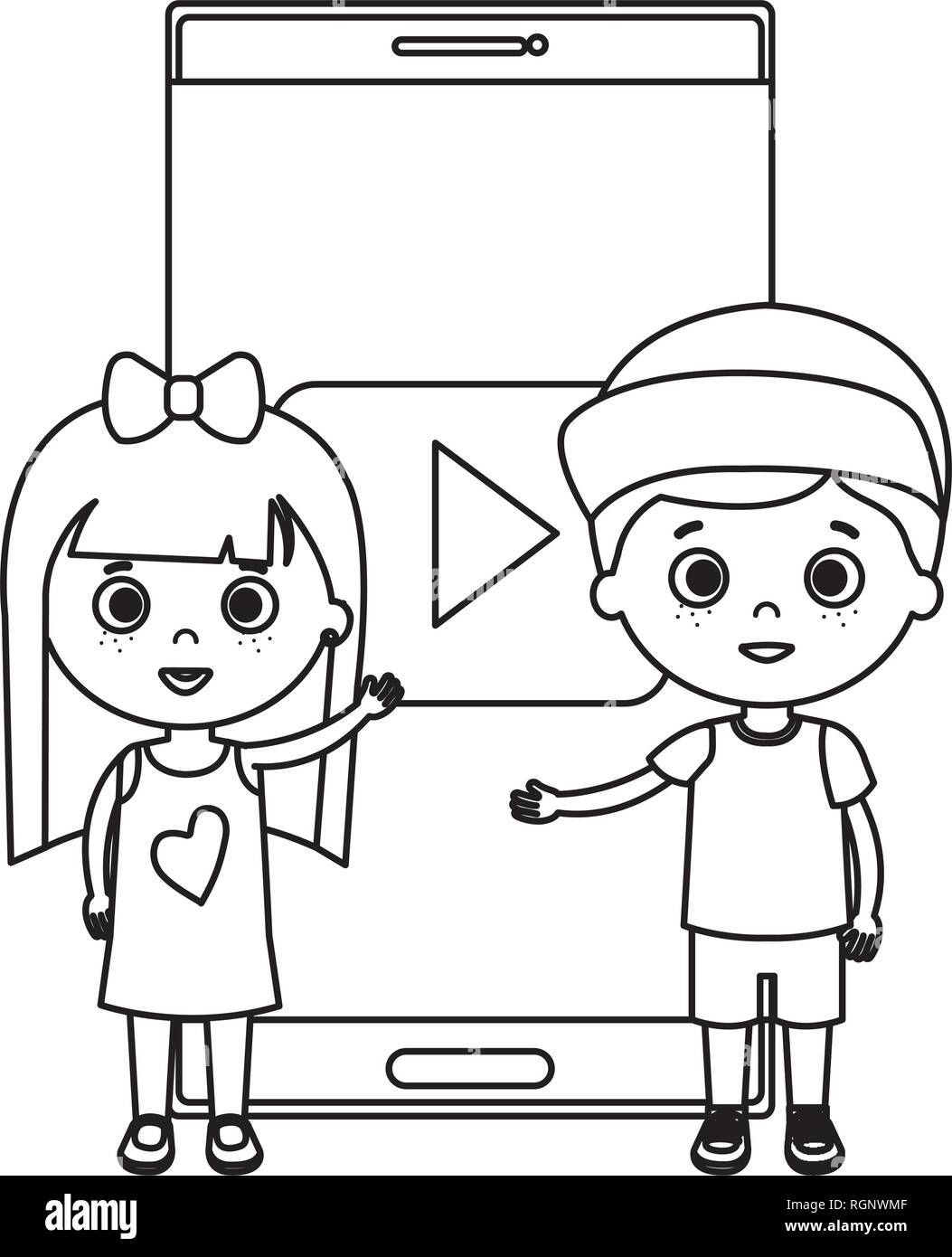 Smartphone kids Stock Vector Images - Alamy