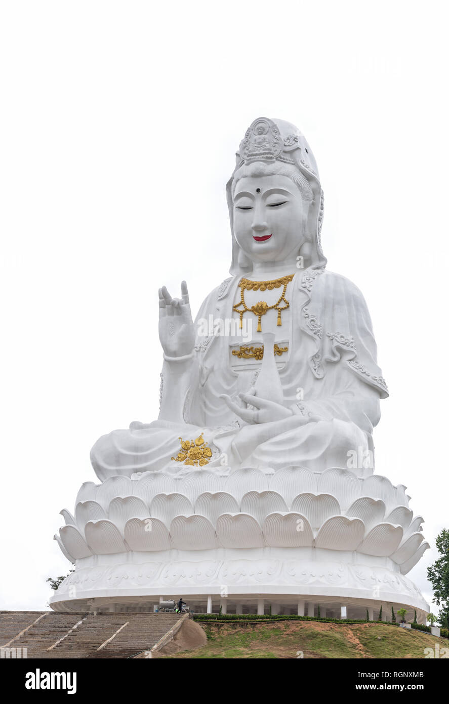 Statue of Guan yin Chinese Goddess on white background Stock Photo - Alamy