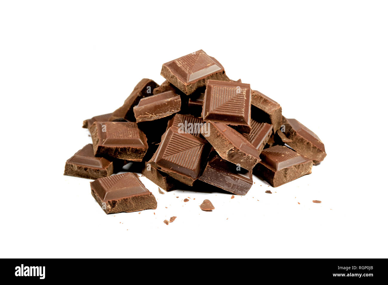 Pyramid of Chocolate Chunks Isolated on White Background with Free ...