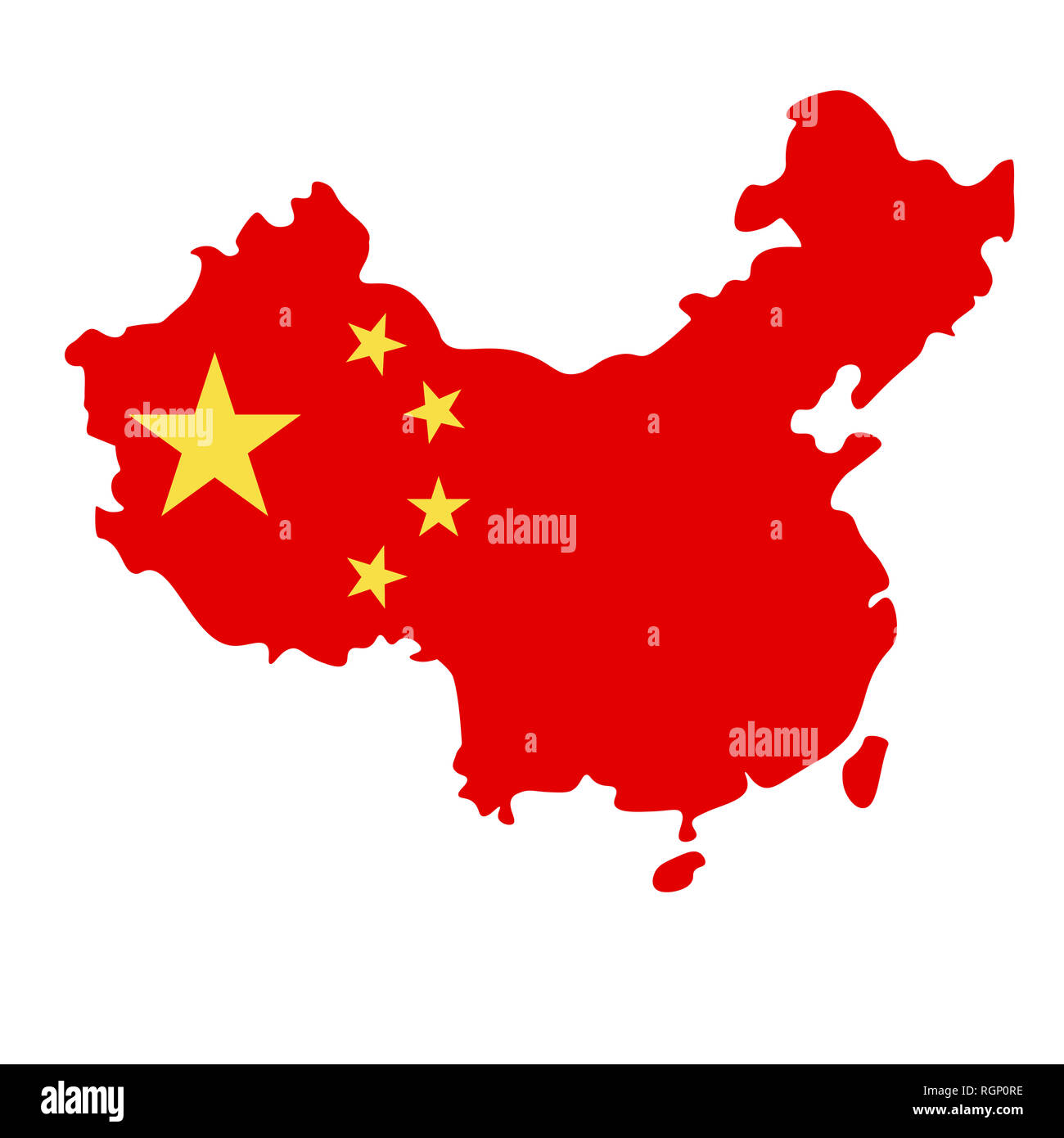 map of China with flag inside. China map illustration Stock Photo - Alamy
