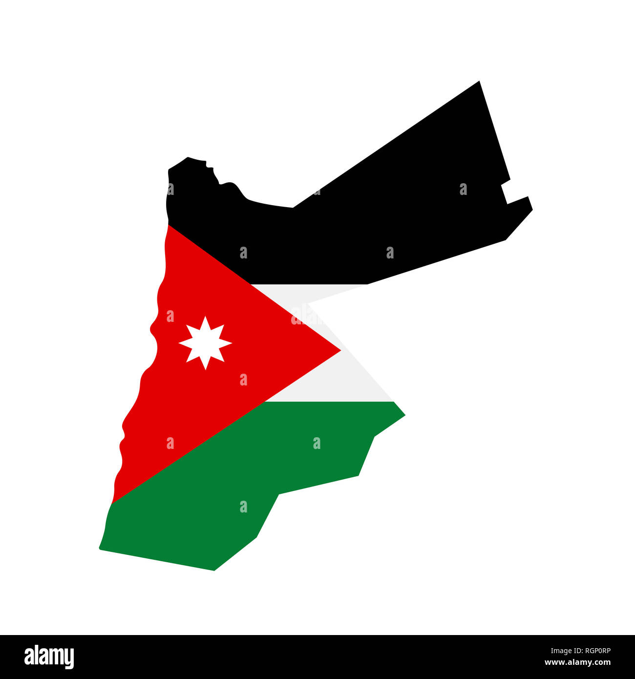 map of Jordan with flag inside. Jordan map illustration Stock Photo - Alamy