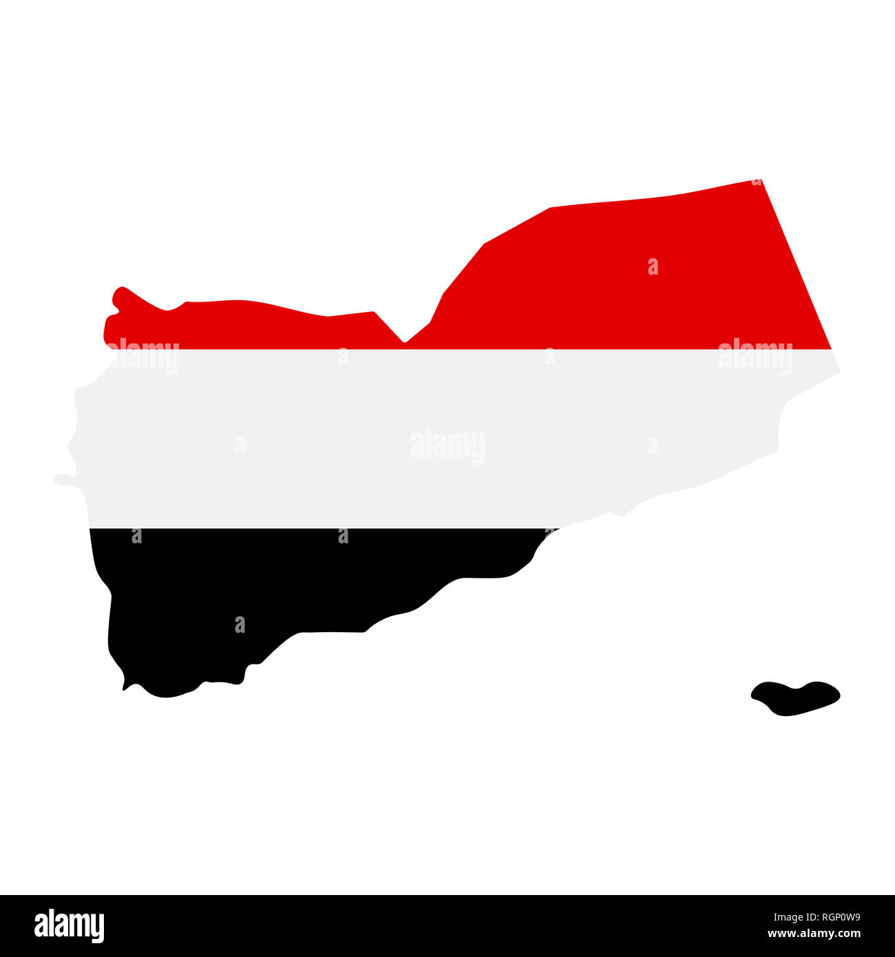 map of Yemen with flag inside. Yemen map illustration Stock Photo - Alamy