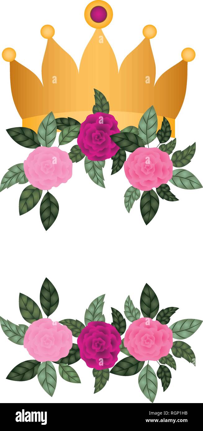 golden crown with roses isolated icon Stock Vector Image & Art - Alamy