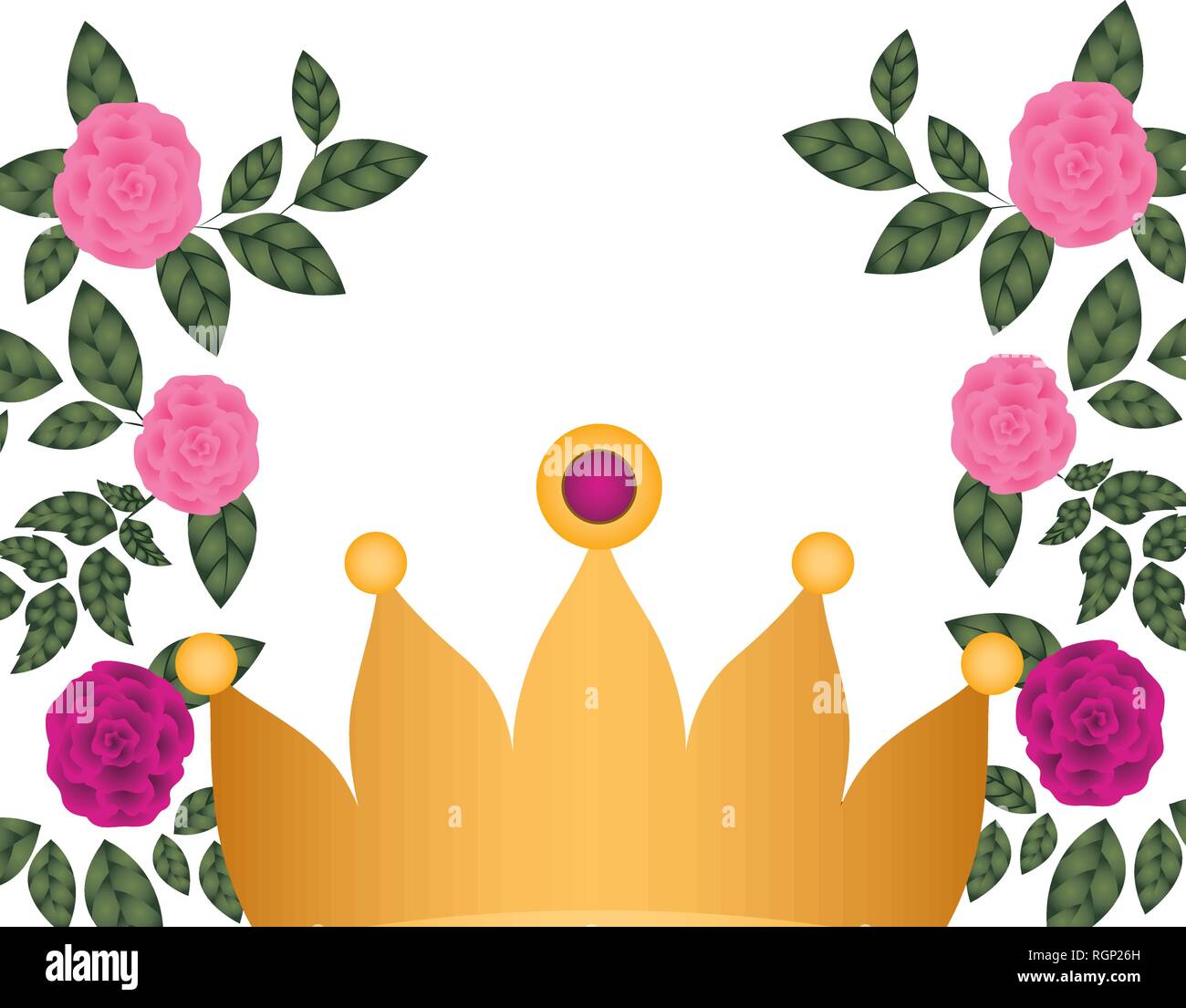 golden crown with roses isolated icon Stock Vector Image & Art - Alamy