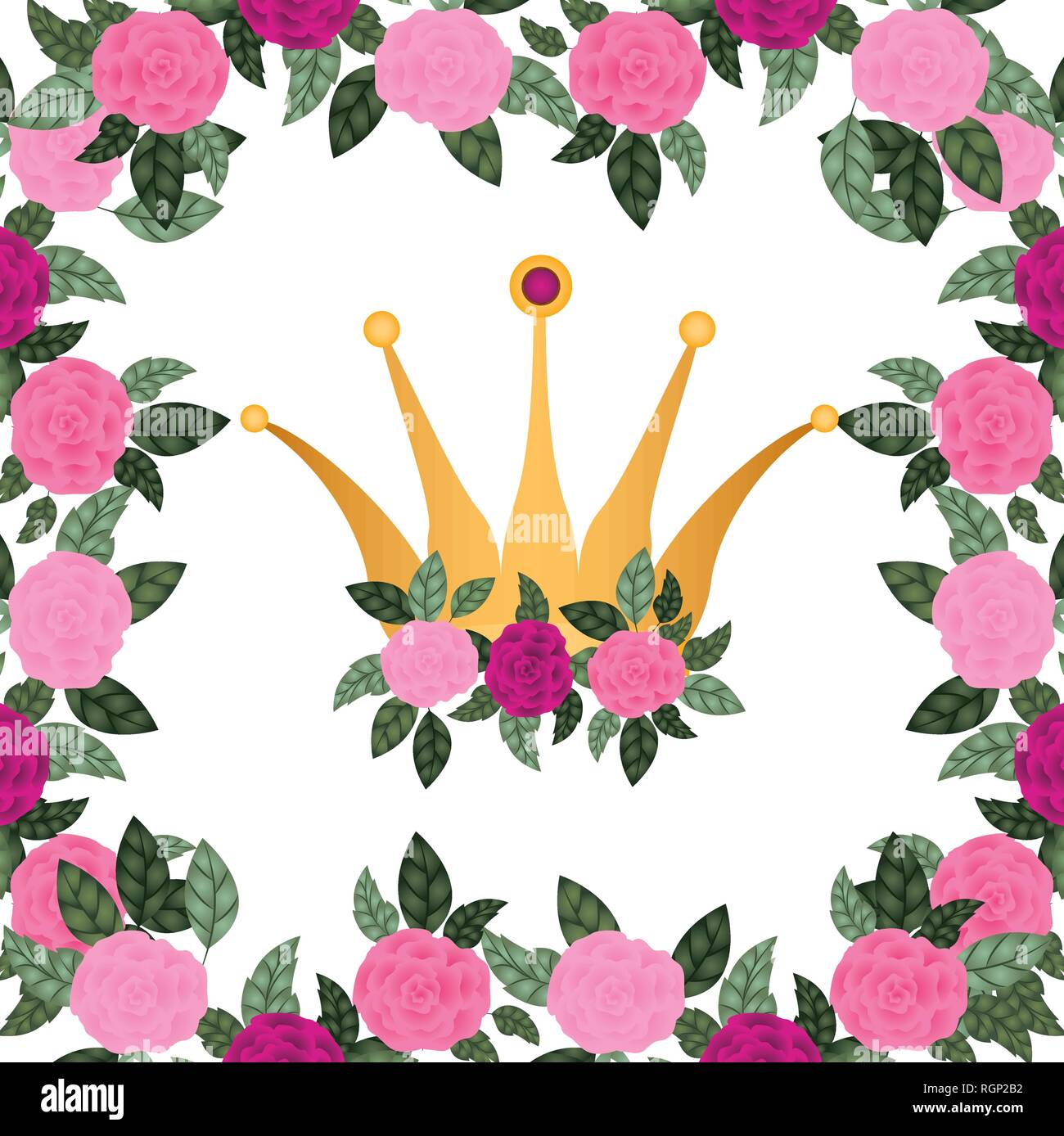 golden crown with roses isolated icon Stock Vector Image & Art - Alamy