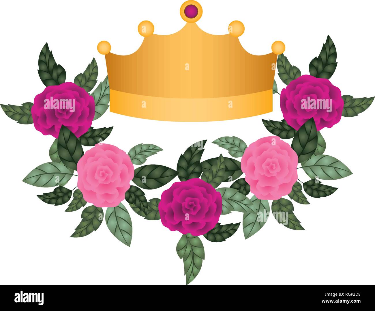 golden crown with roses isolated icon Stock Vector Image & Art - Alamy