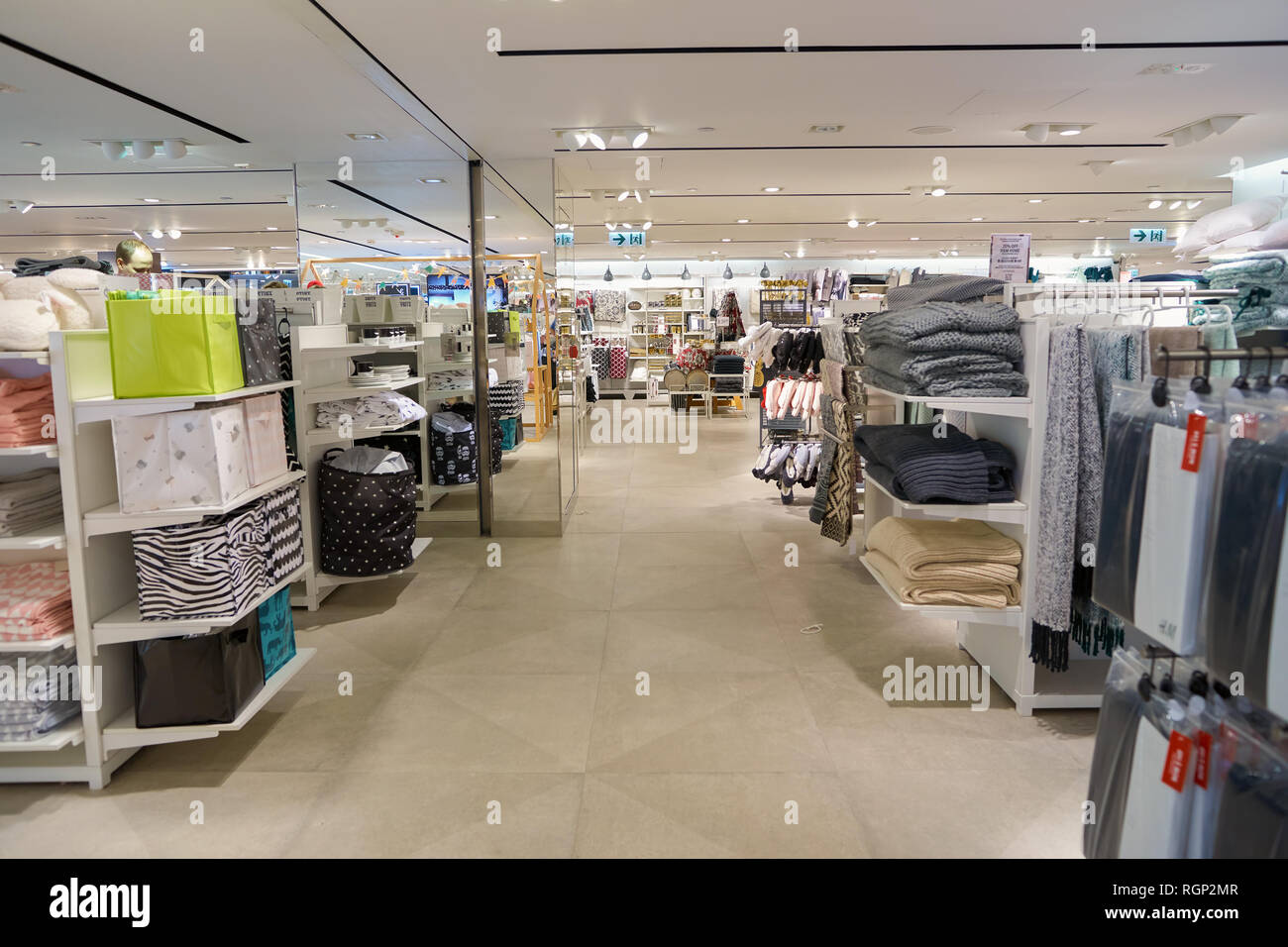 HONG KONG - CIRCA NOVEMBER, 2016: inside H & M store in Hong Kong. H ...