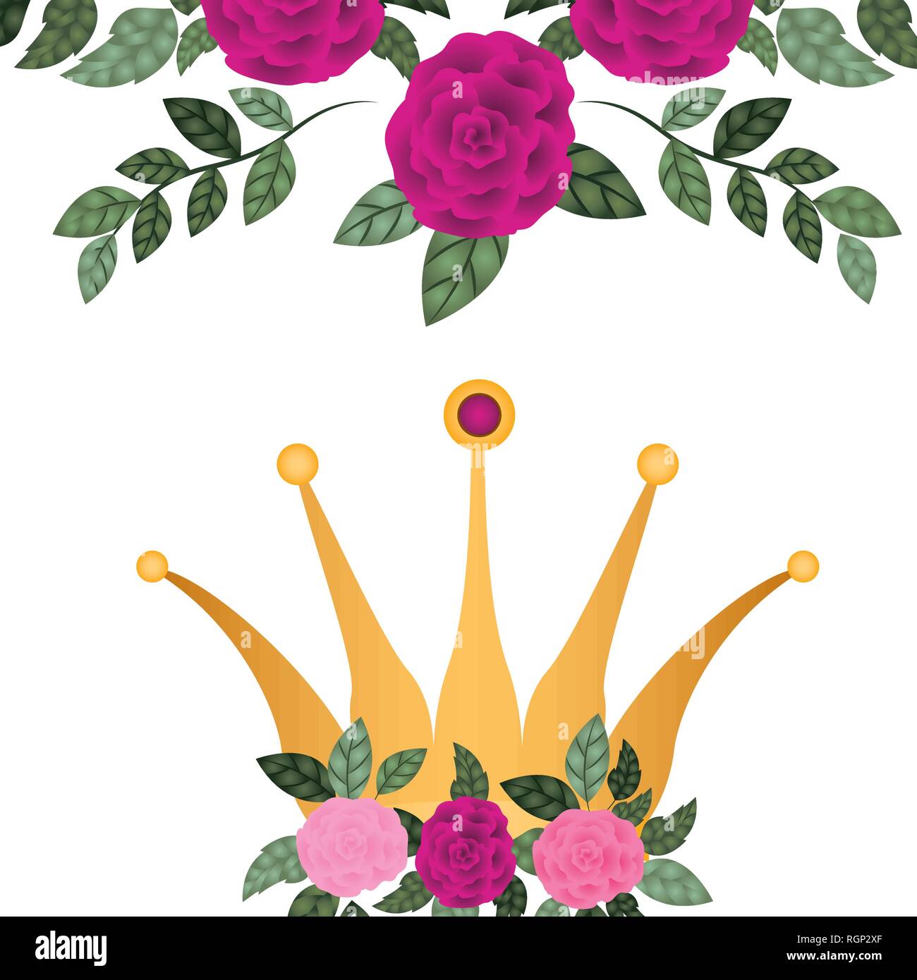 golden crown with roses isolated icon Stock Vector Image & Art - Alamy