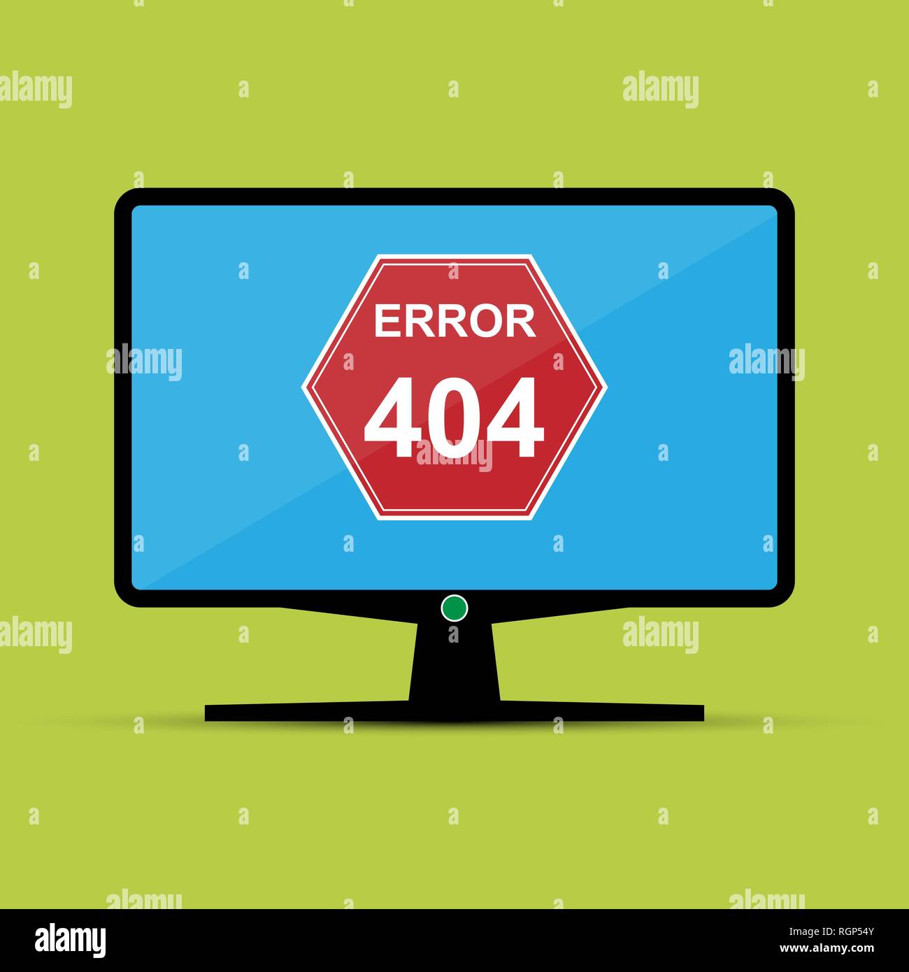 On the dark screen of the monitor the inscription Error Stock Vector ...