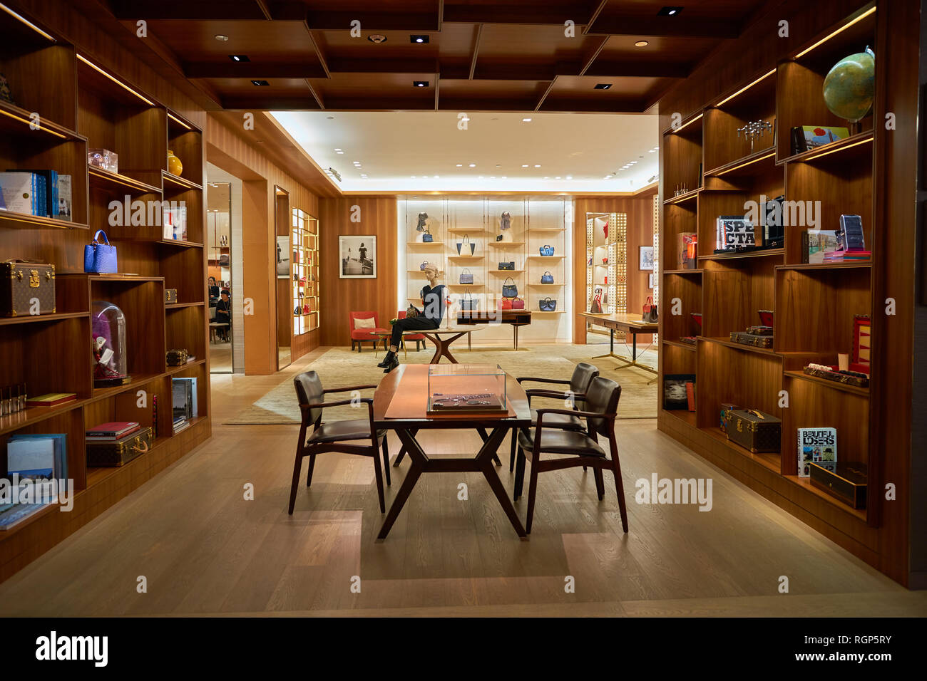 HONG KONG - NOVEMBER 23, 2016: inside of Louis Vuitton store. Louis ...