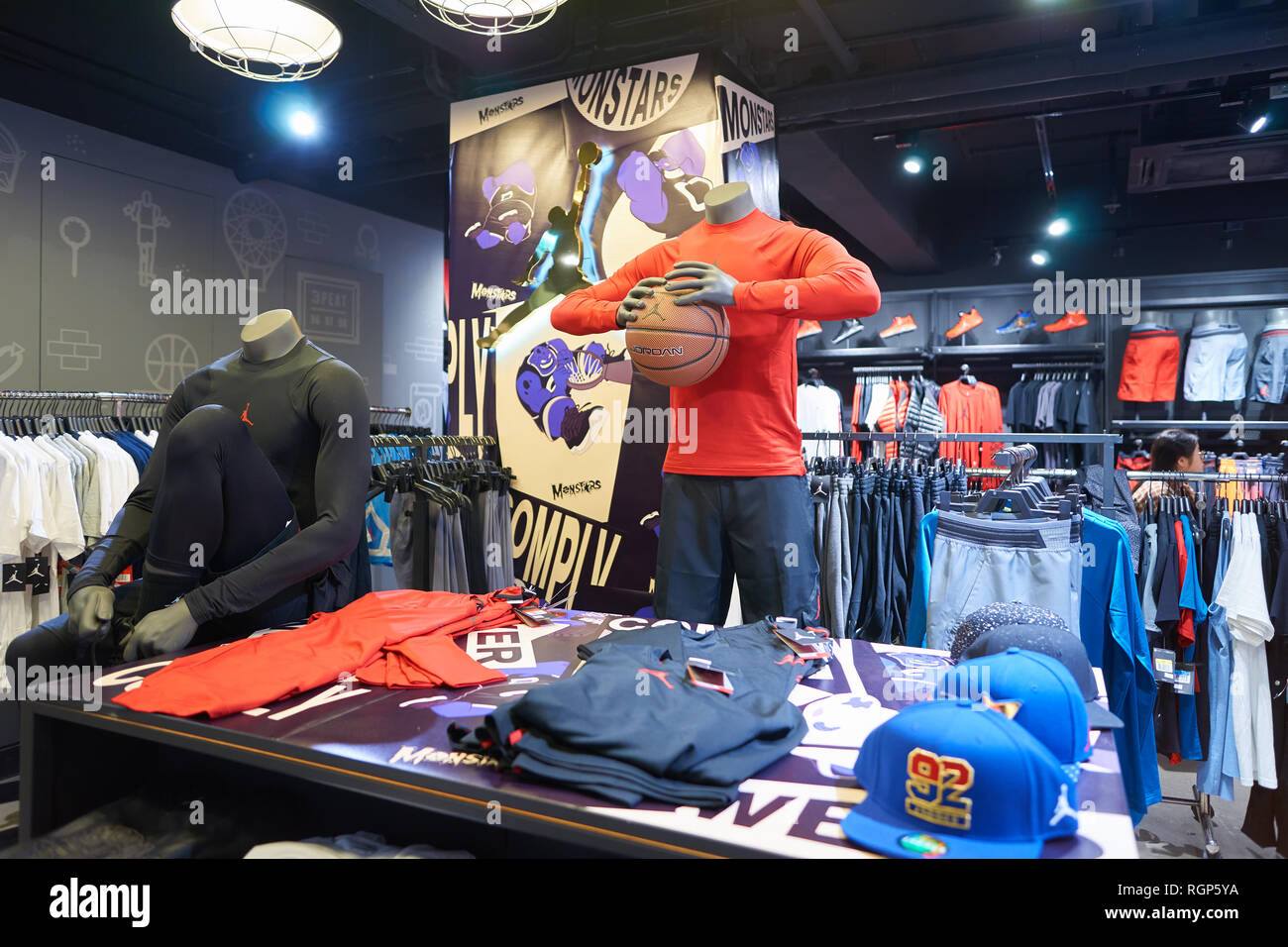 HONG KONG - CIRCA NOVEMBER, 2016: inside Nike store in Hong Kong Stock ...