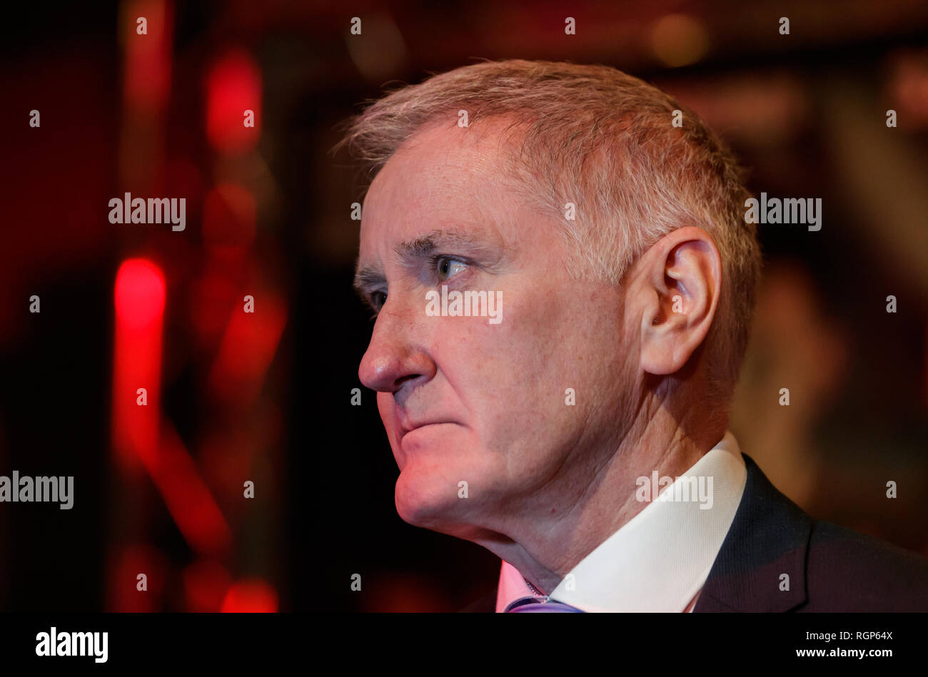 John Rawling, commentator during the press conference at Royal Albert ...