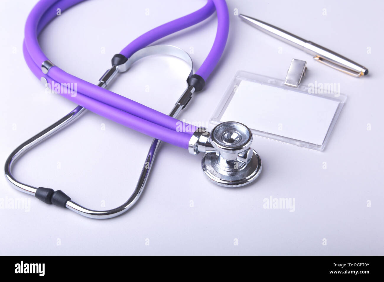 RX prescription, Red heart and a stethoscope isolated on white ...