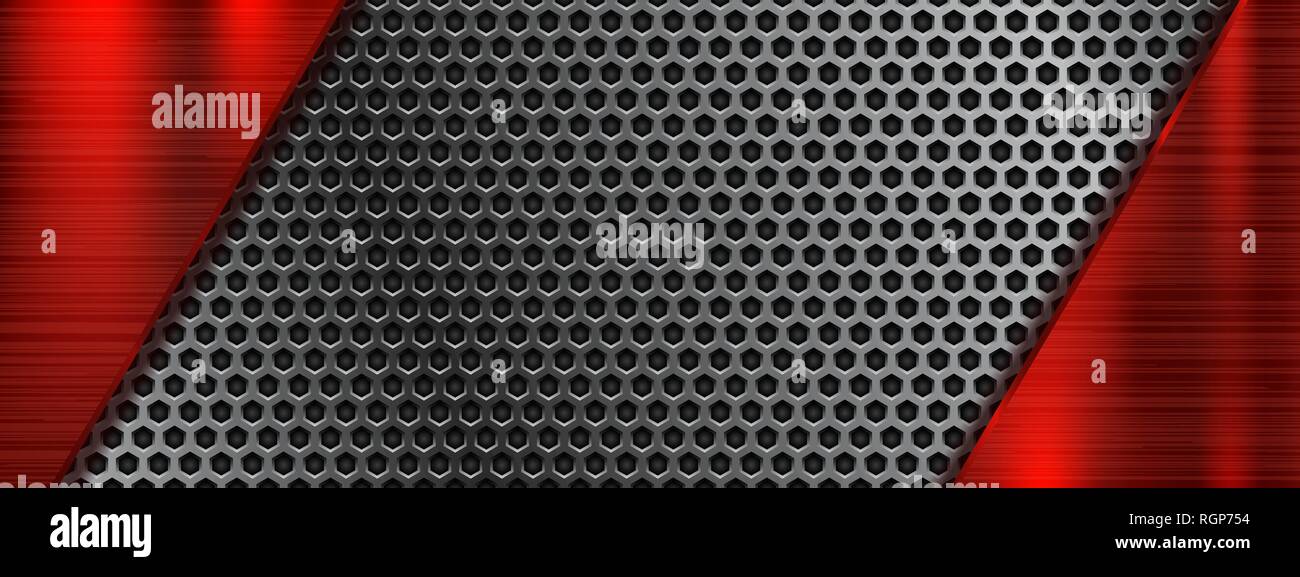 Metal perforated 3d texture with red elements Stock Vector Image & Art ...