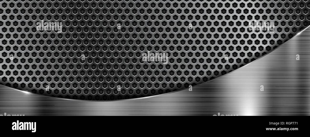 Perforated background with metal shiny wave plate Stock Vector Image ...