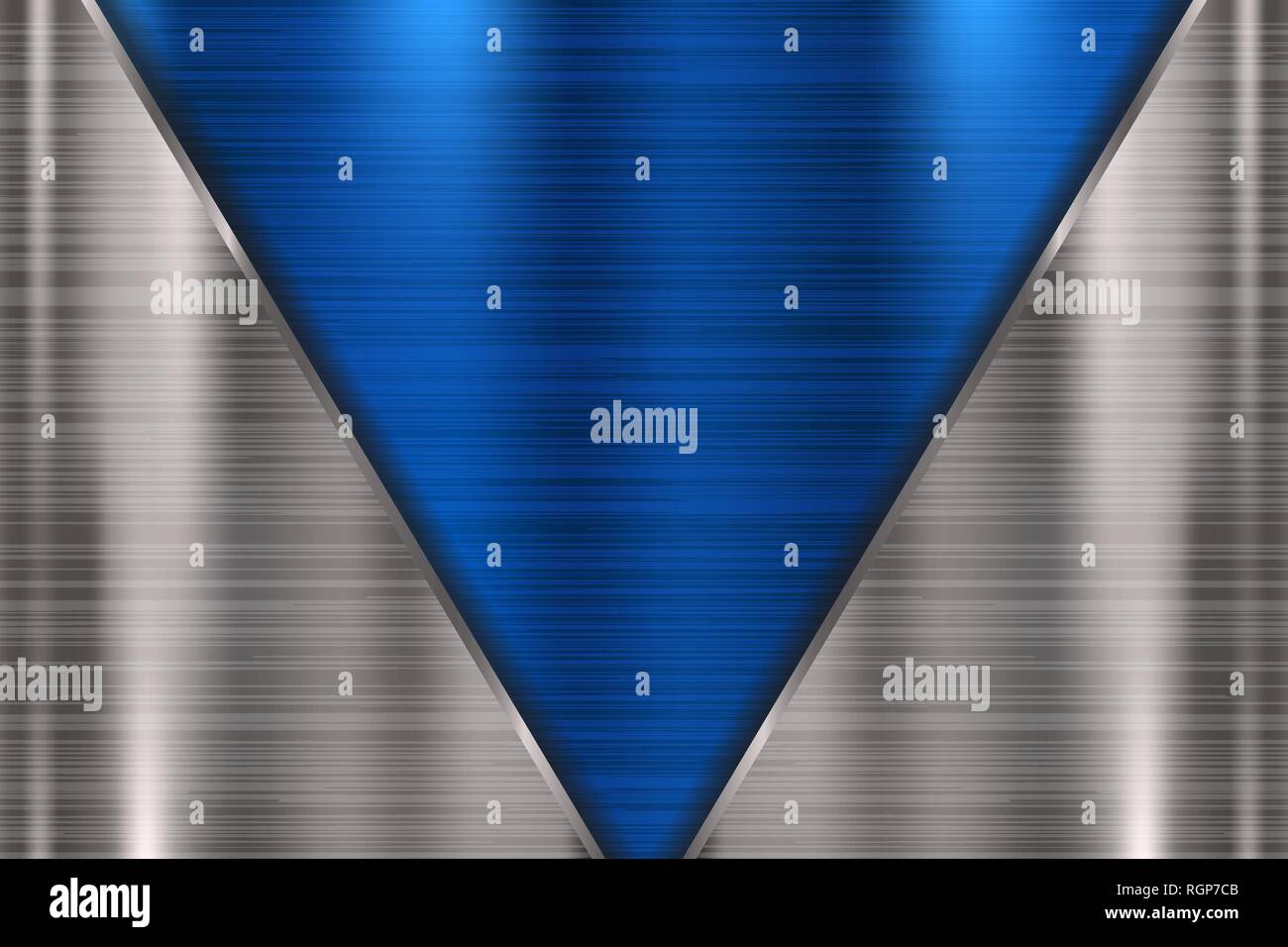 Metal background with blue center element Stock Vector Image & Art - Alamy