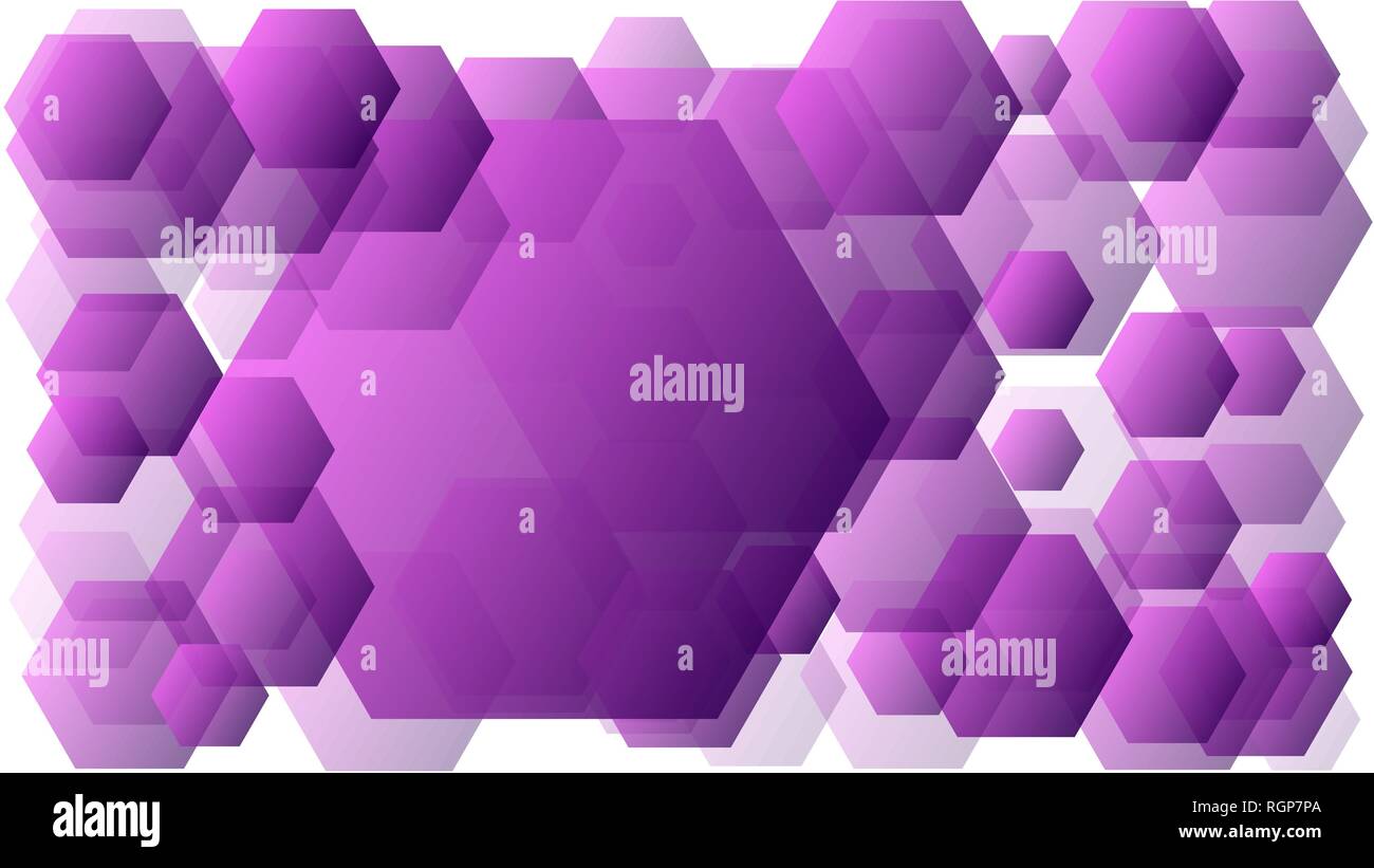 Violet transparent hexagons random size and transparency Stock Vector ...