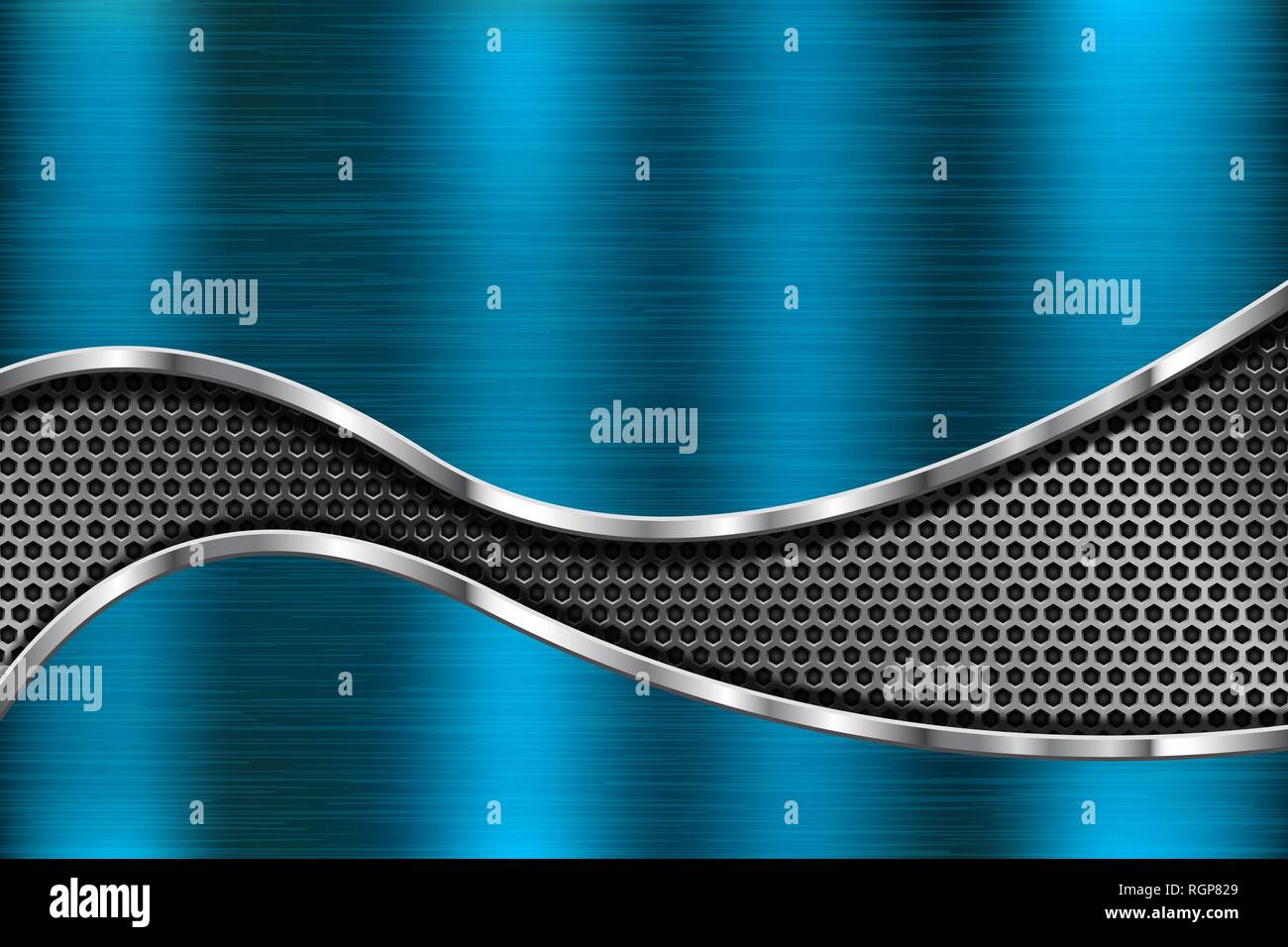Brushed Metallic Blue Background
