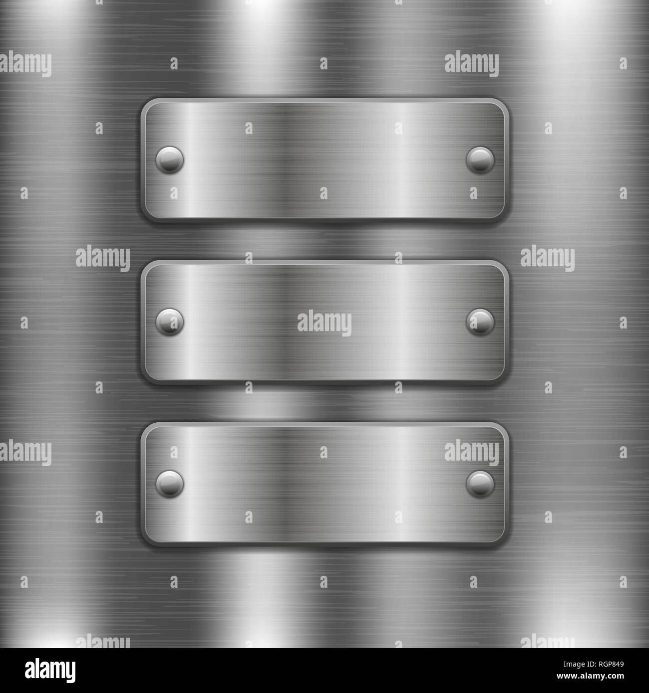 Metal plates with rivets on brushed iron background Stock Vector Image ...