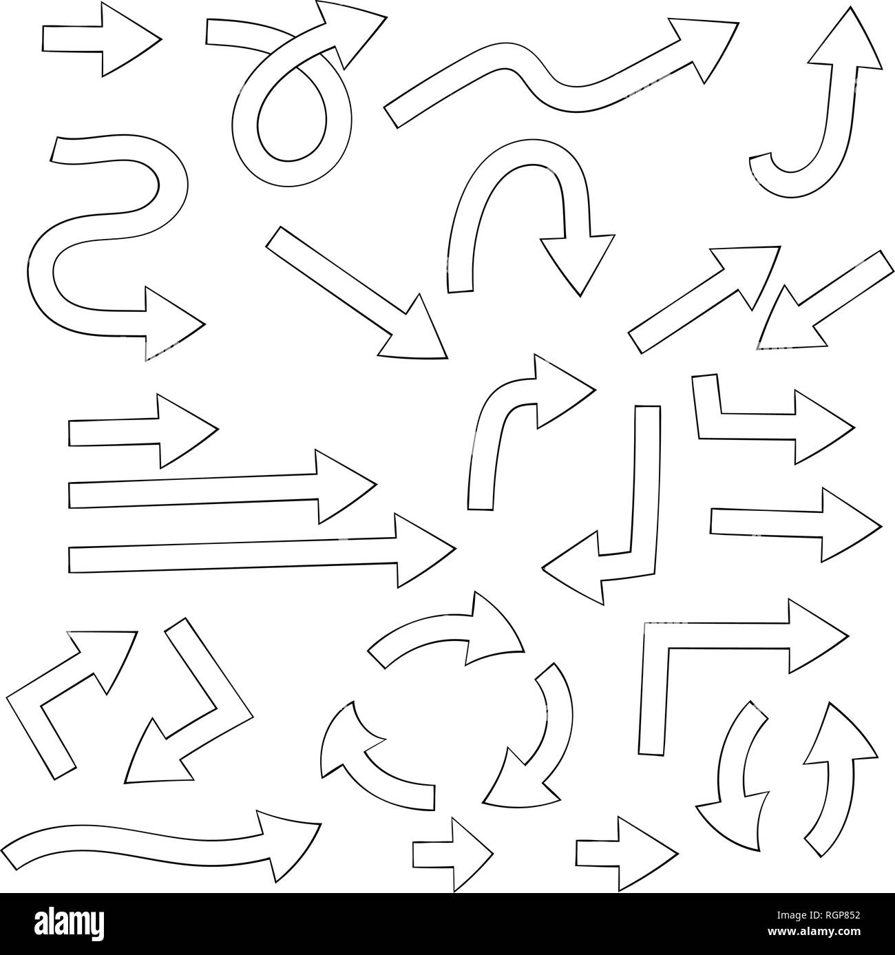 Outline arrows set Stock Vector Image & Art - Alamy