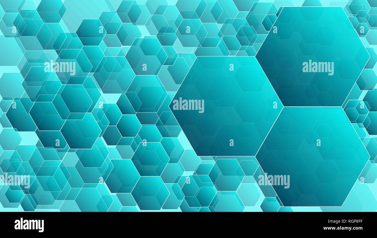 Technology hexagonal blue abstract concept backgrounds Stock Vector ...