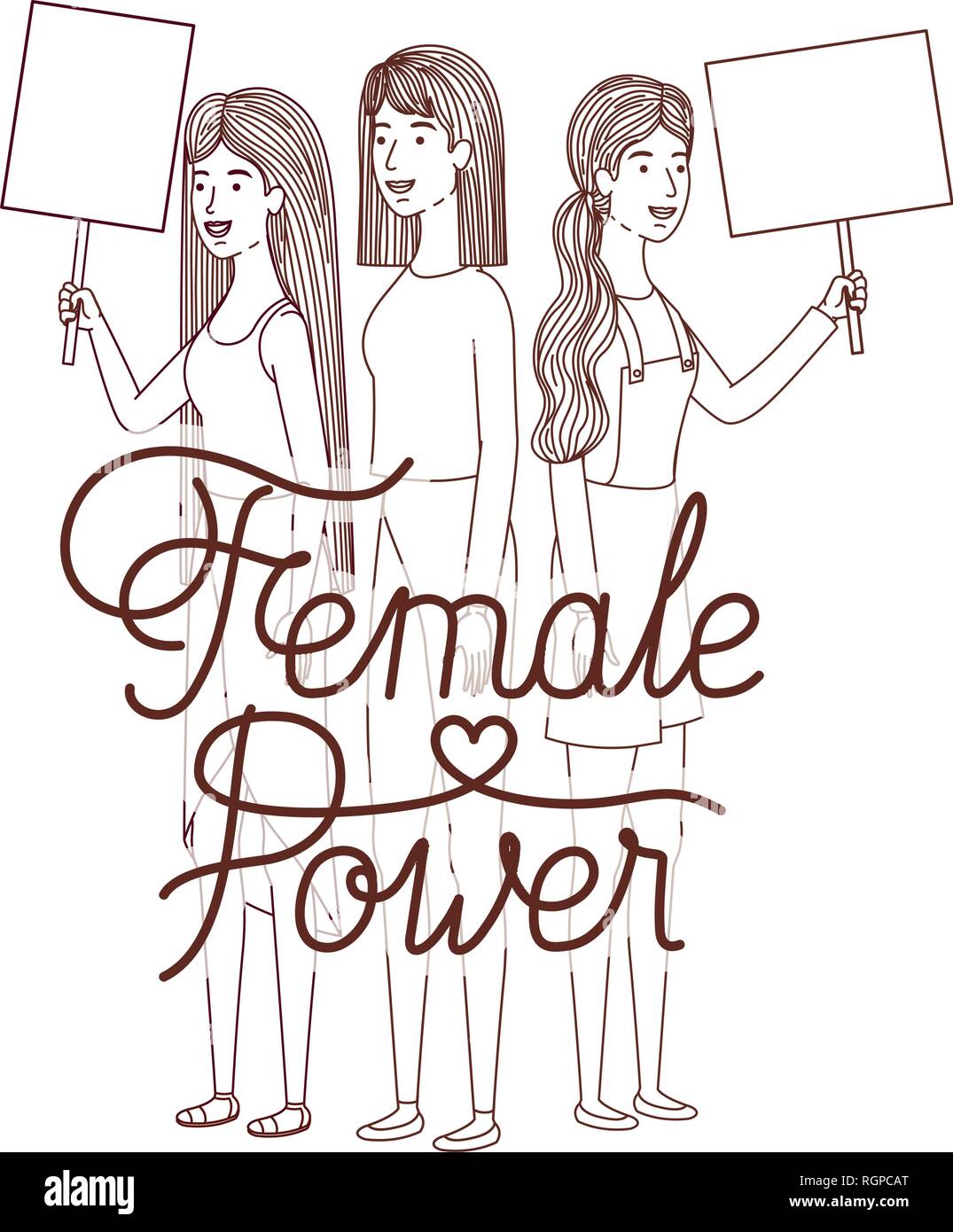 women with label female power character Stock Vector Image & Art - Alamy