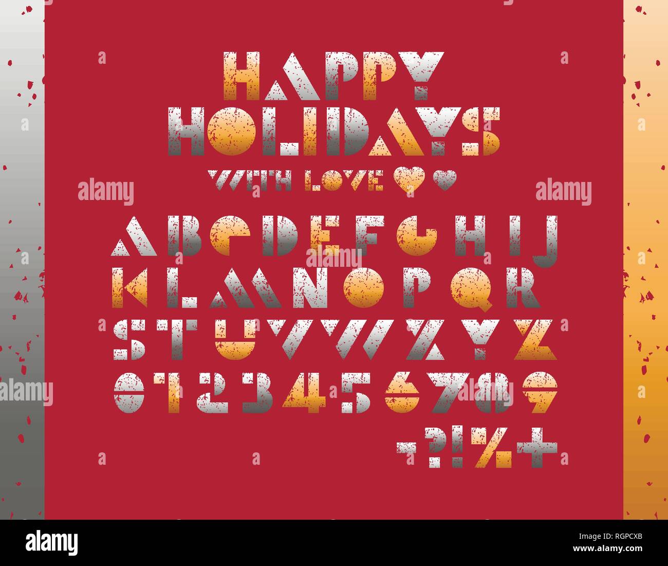 Foil font in gold and silver colors Stock Vector Image & Art - Alamy