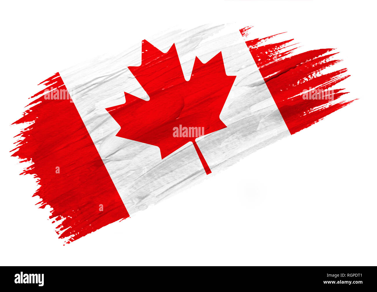 Brush painted Canada flag. Hand drawn style illustration Stock Photo ...