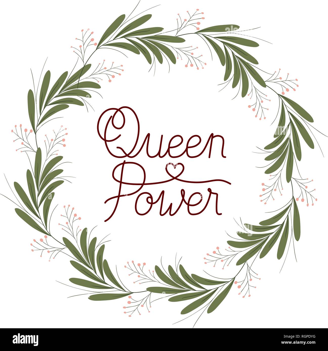 queen power label with flowers frame icons Stock Vector Image & Art - Alamy